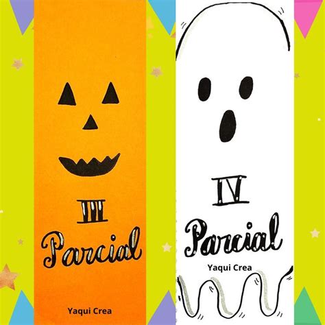 Separadores Para Cuadernos De Calabaza Y Fantasma Kawaii Separadores