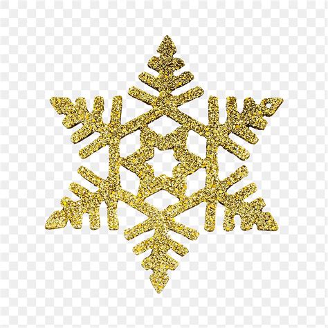 Gold Snowflake Png Sticker Transparent Free PNG Rawpixel