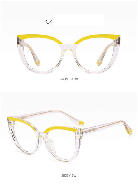 07687 Spring Hinge Women Cat Eye Eyewear Double Color Glasses Frame