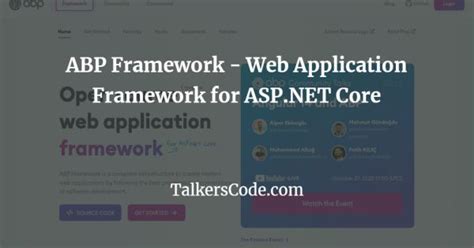 abp framework web application framework for asp core