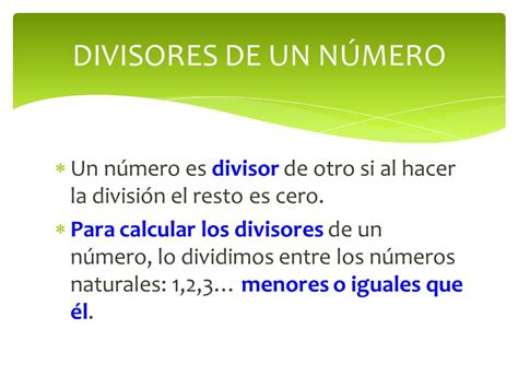 Múltiplos y divisores de un número