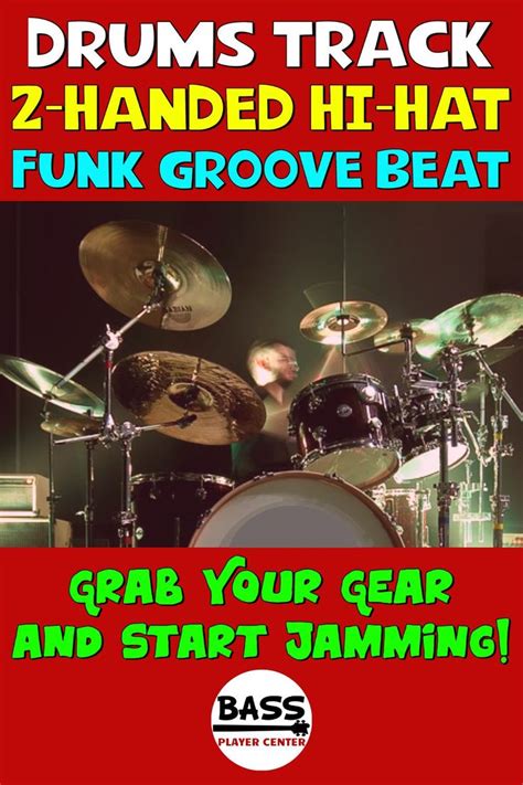 Real Acoustic Drums Track 115 BPM Funk Beat Groove Bass Player