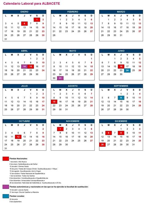 Calendario Laboral 2022 Albacete Consúltalo aquí AlbaceteGuía