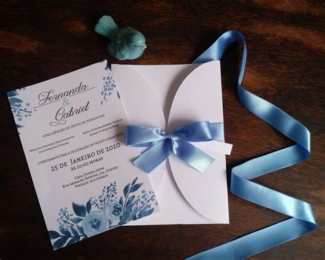 Convites De Casamento Azul Serenity Compra Deste Modelo Dispon Vel