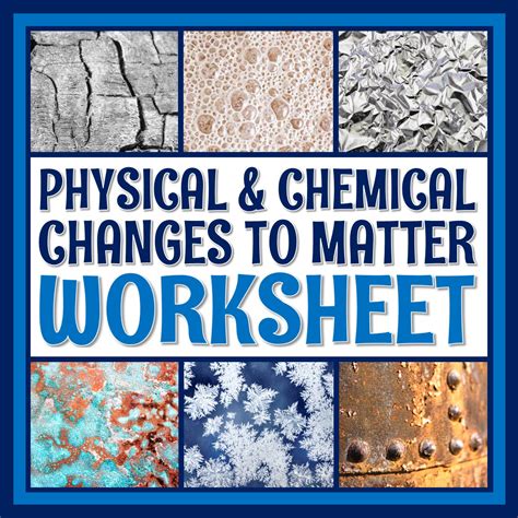 Physical Changes And Chemical Reactions Worksheet Flying Colors Science