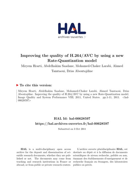 pdf improving the quality of h 264 avc by using a new rate quantization model