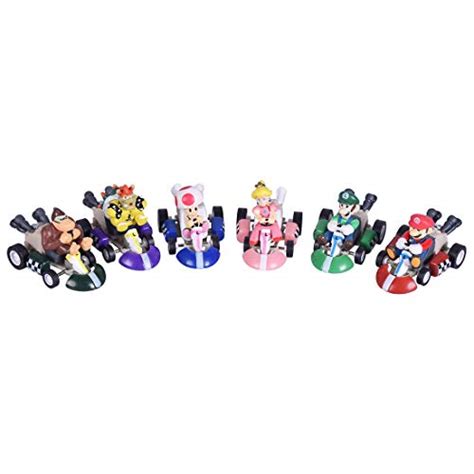 Max Fun Mario Kart Cars Pull Backs Cake Toppers Action Figure Pack Of