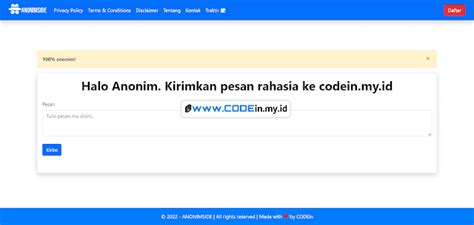 source code aplikasi pesan anonymous dengan php codein