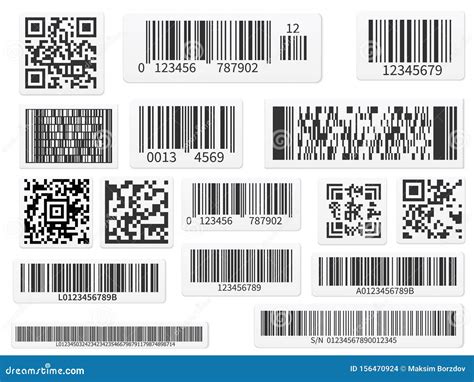 Supermarket Scan Code Bars And Qr Codes Label Set Stock Vector