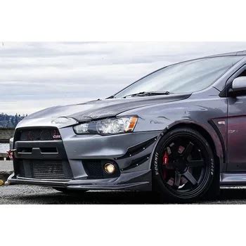 H2 Style Carbon Fiber Front Lip Bumper For Mitsubishi Lancer Evo X 10th