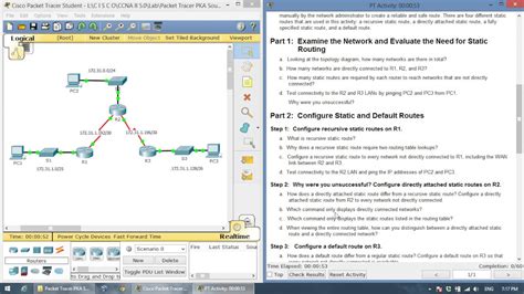 CCNA2 6 2 2 4 Packet Tracer Configuring IPv4 Static And Default Routes