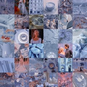 Light Blue Aesthetic Photo Collage Baby Blue Wall Collage Kit Ocean