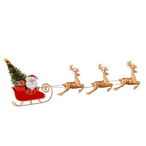 Santa Claus En Trineo Con Renos Aislado 3d Render 11704178 PNG