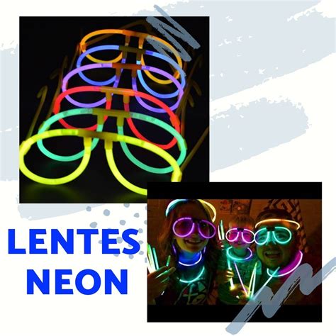 20 Lentes Neon Cyalume Boda Cumple Xv Años Fiesta Neon Led Meses sin