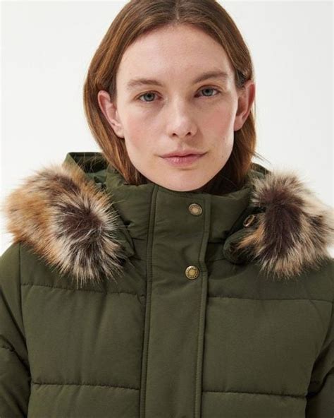 Barbour Grayling Long Quilted Jacket In Green Lyst