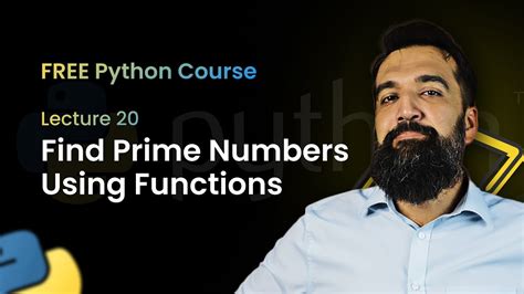 Find Prime Number Using Function Python Programming Class 20 YouTube