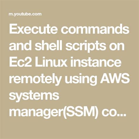 Execute Commands And Shell Scripts On Ec Linux Instance Remotely Using