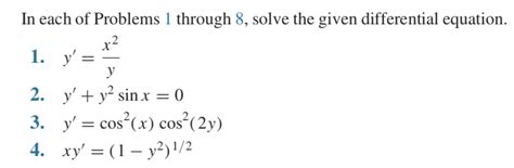 solved in each of problems 1 through 8 solve the given