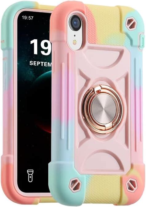 Funda para iPhone XR Uso rudo con Soporte de Anillo Resistente a caídas