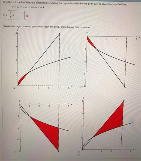 Solved Find The Volume V Of The Solid Obtained By Rotating Chegg