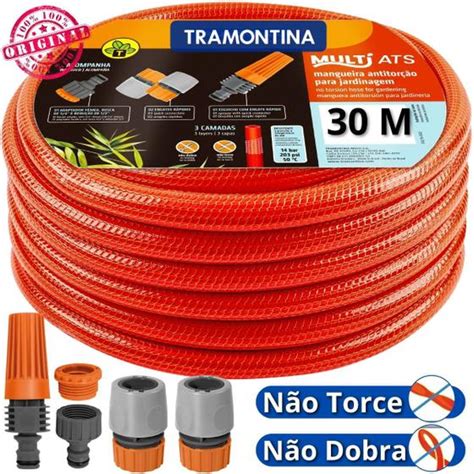 Mangueira Para Jardim Antitorção ATS Em PVC 3 Camadas 1 2 Engate
