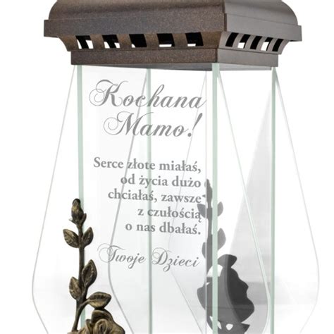Znicz lampion z grawerem na grób MAMY Wspomnienie Net Znicze na