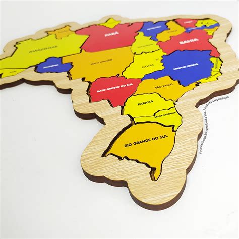 Quebra cabeça Mapa do Brasil Regiões Estados e Capitais
