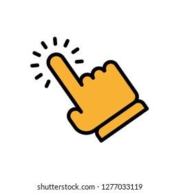 Clicking Finger Icon Hand Pointer Vector Stock Vector Royalty Free