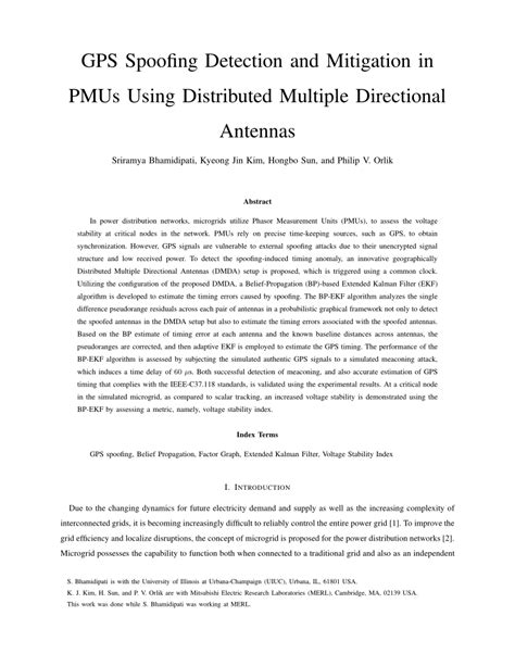 pdf gps spoofing detection and mitigation in pmus using distributed multiple directional antennas