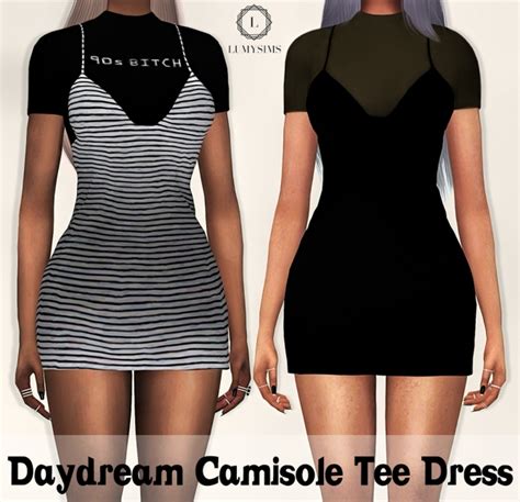 Daydream Camisole Tee Dress At Lumy Sims Sims 4 Updates