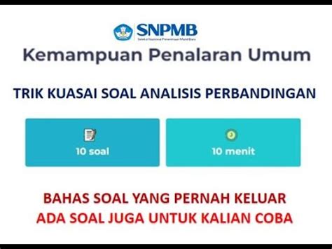 Trik Kuasai Soal Analisis Kuantitatif Penalaran Umum Snbt Utbk Youtube