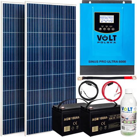 Zestaw Solarny Panel Przetwornica Akumulator W Zestaw