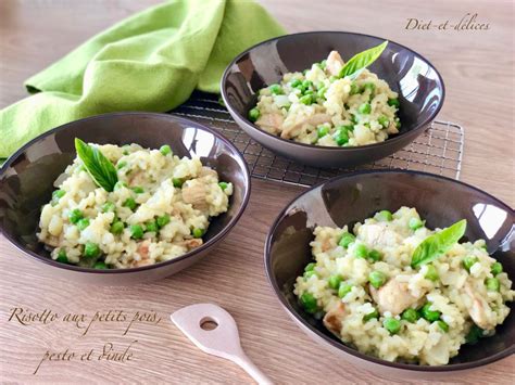 Risotto aux petits pois pesto et dinde Diet Délices Recettes