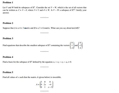 solved let v and w both be subspaces of rn consider the set