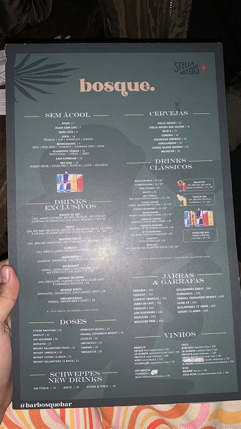 Menu Em Bosque Bar Rio De Janeiro