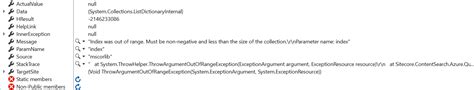 getting error in azure search index was out of range must be non negative and less than the