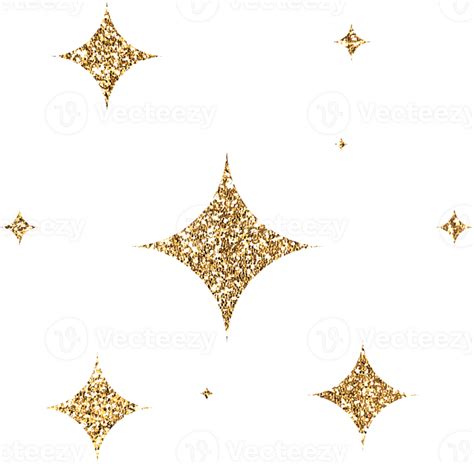 Gold Glitter Stars Png