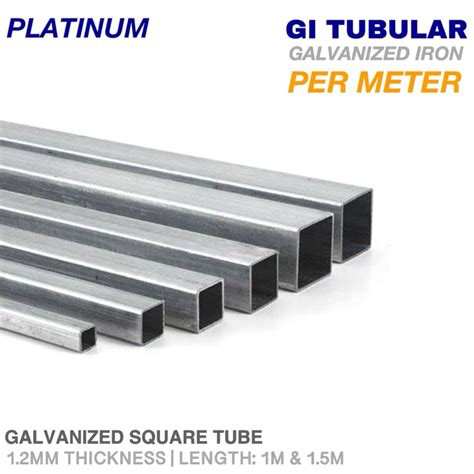 1M 1 5M GI Tubular Galvanized Iron Square Tube 1 2MM Thick