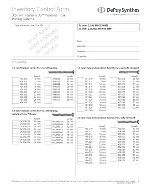 Fillable Online 5 Mm Titanium LCP Proximal Tibia Fax Email Print