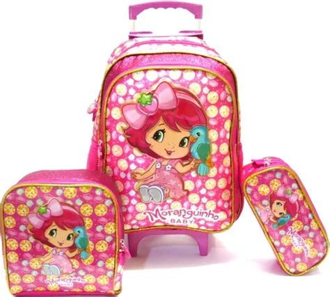 Kit Mochila Moranguinho Baby Passarinho Rodinhas G Luxcel Mercadolivre