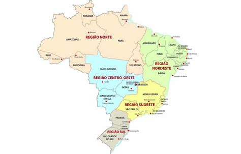 Regiões no Brasil quais são estados capitais população