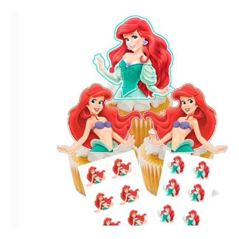 Cake Toppers La Sirenita Cupcake Toppers Y Pasteles Env O Gratis