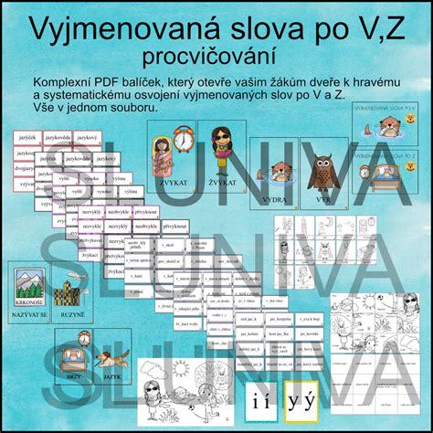 Vyjmenovaná slova po V a Z procvičování Sluniva Český jazyk