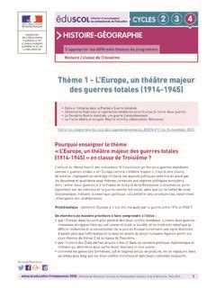 Thème 1 LEurope un théâtre majeur des guerres totales th 232