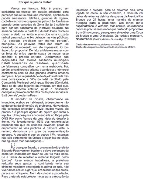 Leia O Texto E Responda As Questões Propostas Texto Exemplo