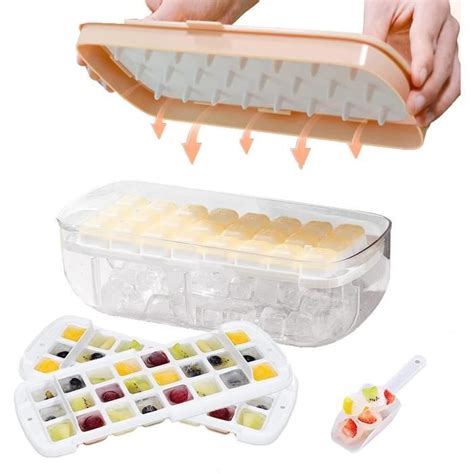 Bac À Glaçons En Silicone Avec Couvercle Bacs À Glaçons Avec Couvercle