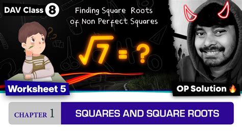 Worksheet Chapter Dav Class Maths Squares And Square Roots