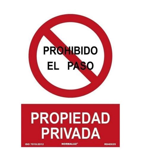 Señal prohibido paso propiedad privada PVC 0 7mm NMZ SIA Suministros