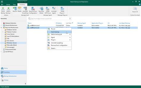 Performing Quick Backup Veeam Agent Management Guide