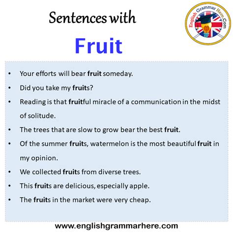 Sentences With Fruit Fruit In A Sentence In English Sentences For